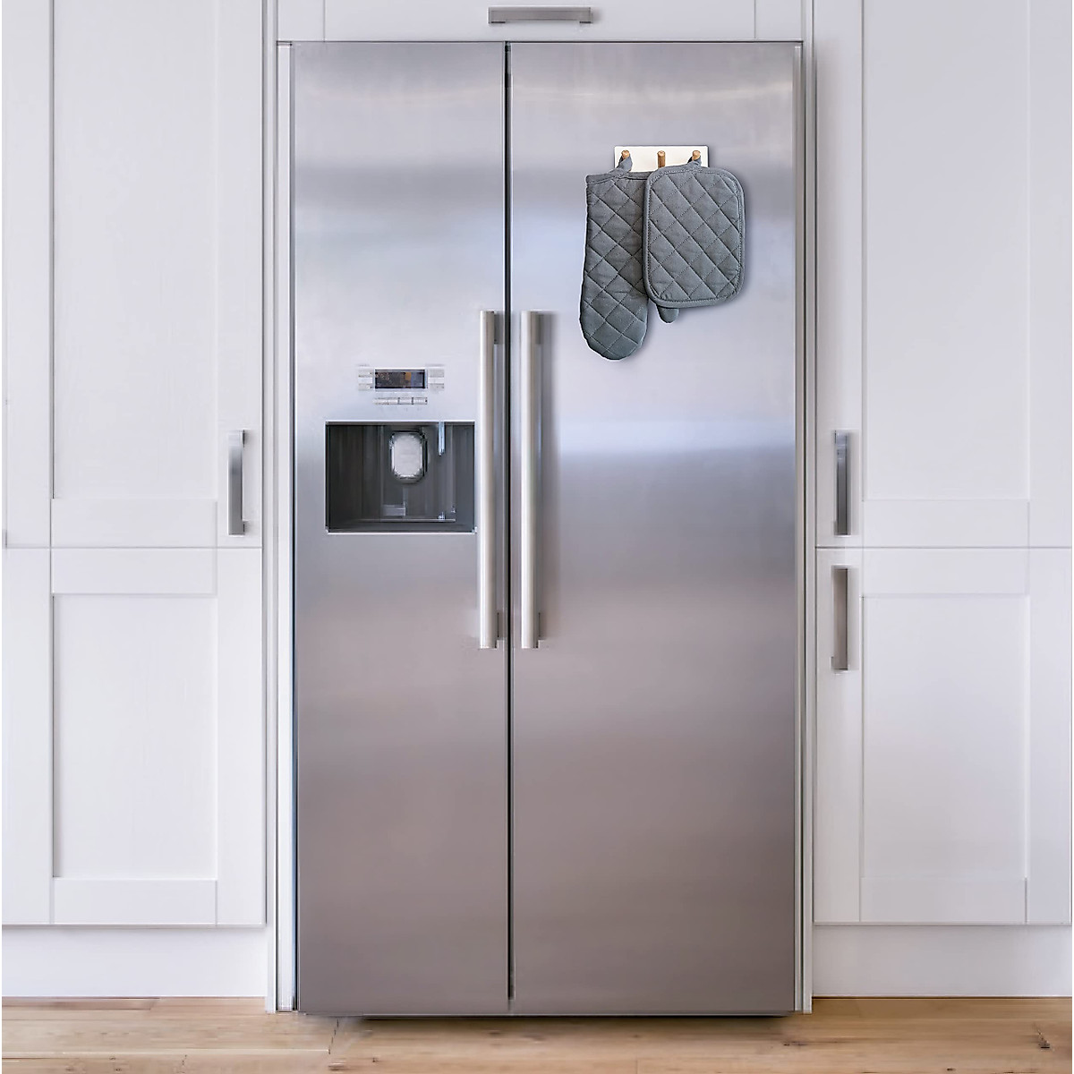 Modern Essentials Magnetic Hanging Hook Rack: Storage Shelf Kitchen Organizer with Strong Magnet Perfect for Hanging Keys, Towels, Kitchen Gear and More on Magnetic Areas like Fridges, Lockers (White)