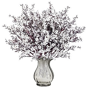 Sggvecsy 15 Pcs Babys Breath Artificial Flowers Gypsophila Bouquets Bulk Real Touch Fake Silk Flowers for Home Wedding DIY Floral Arrangement Kitchen Table Centerpiece Festival Decoration (White)