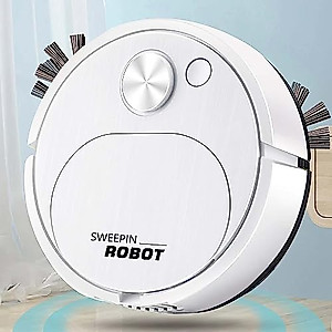 Thin Robot Hoovver, Rechargeable Mini Robot Vacuum Cleaner, Floor Cleaner Robot with Charging Cable Multifunctional Sweeping Robot for Home Cleaning