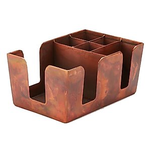 American Metalcraft BARC7 Antique Copper Bar Caddy, 4-Inches Tall