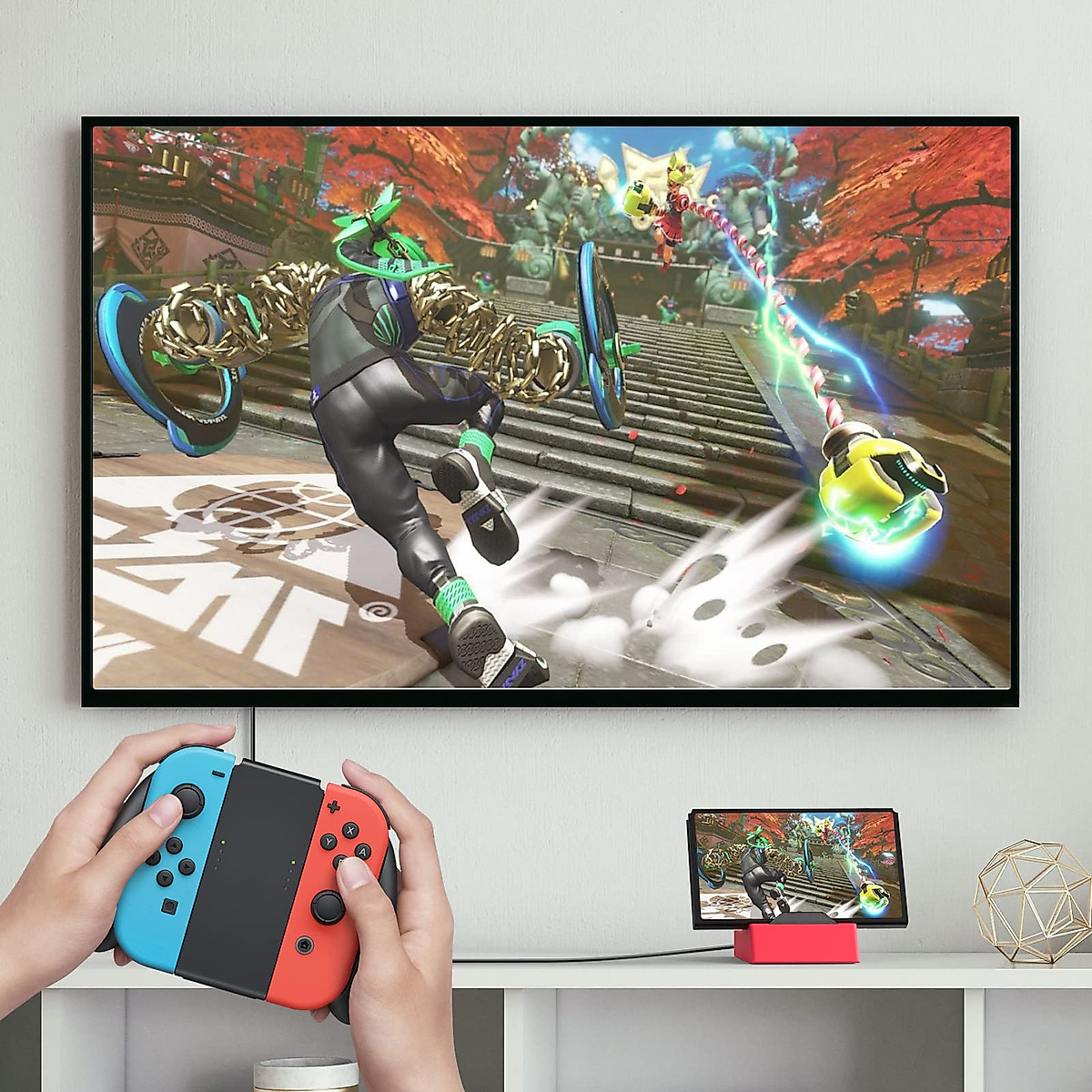 Geekria TV Docking Station Compatible with Nintendo Switch/Switch OLED Portable Replacement TV Dock Switch Docking Station Game Accessories with 4K HDMI, USB 3.0 Ports