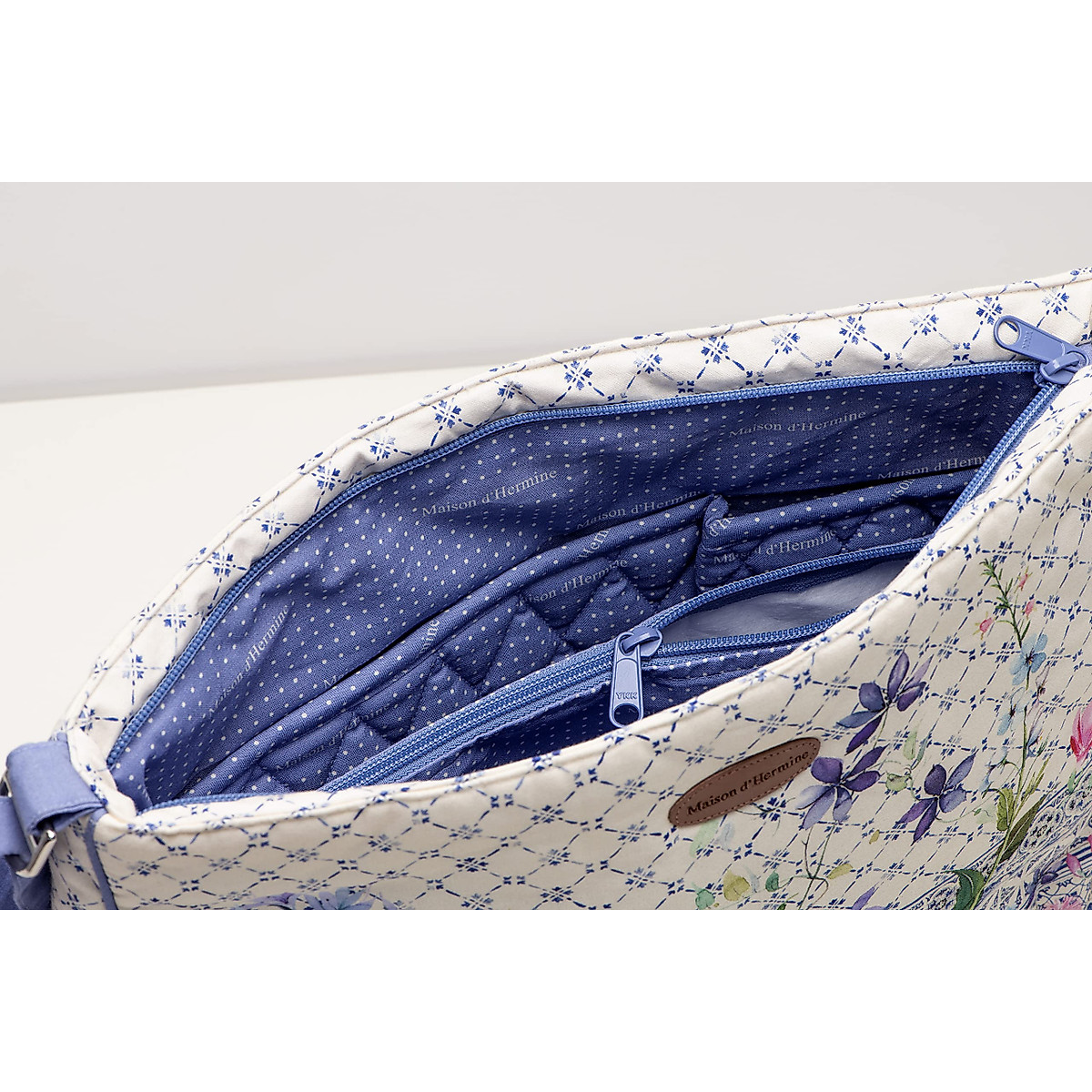 Maison d' Hermine Hand Bag Cotton Adjustable Shoulder Strap Cross Body Tote purse with Zippered & Slip Pockets for Gifts, Women Office Travel Shopping, Faience