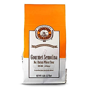 Giusto's Vita-Grain Gourmet Semolina All-Natural No. 1 Durum Wheat Flour, 5lb Bag