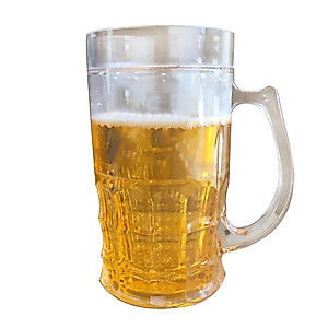 Beer Mug - Beer Cup - 15.5x8cm Beer Mugs - 450ml Double Layer Funny Fake Beer Cup, Creative Beer Mugs, Double-layer Glass Beer Mug, Creative Fake Double Mezzanine, Large Capacity Beer Mug With Handles