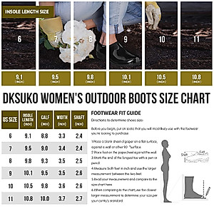 DKSUKO Women's Rain Boots Waterproof High Top Rain Shoes with Lace Up Anti-Slip Garden Shoes(Tree Leaf,8)