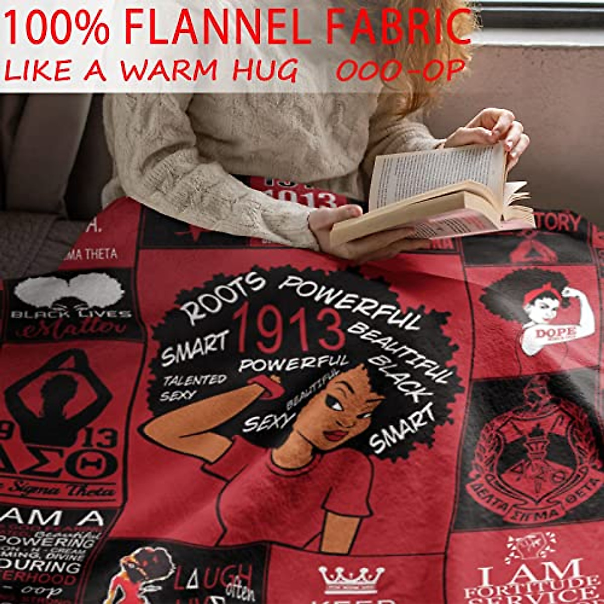 Centh Sorority Gifts for Women Sorority Blanket 50''x60'', African American Sorority, J1913 Elephant Sorority Birthday Gifts for Women Girl Throw Blanket