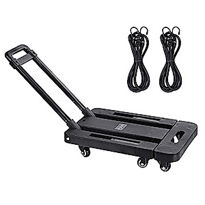 Boshen 440lb 18.50"x11.81"x3.54" Heavy Duty Luggage Cart Dolly Folding Platform Moving Warehouse Push Hand Truck