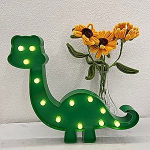 Dinosaur Night Light Decorations for Kids Room,Cordless Dino Dinosaur Table Night Lamp for Boys Bedroom,Cute Dinosaur Marquee Sign Light for Party Birthyday Nursey Decor