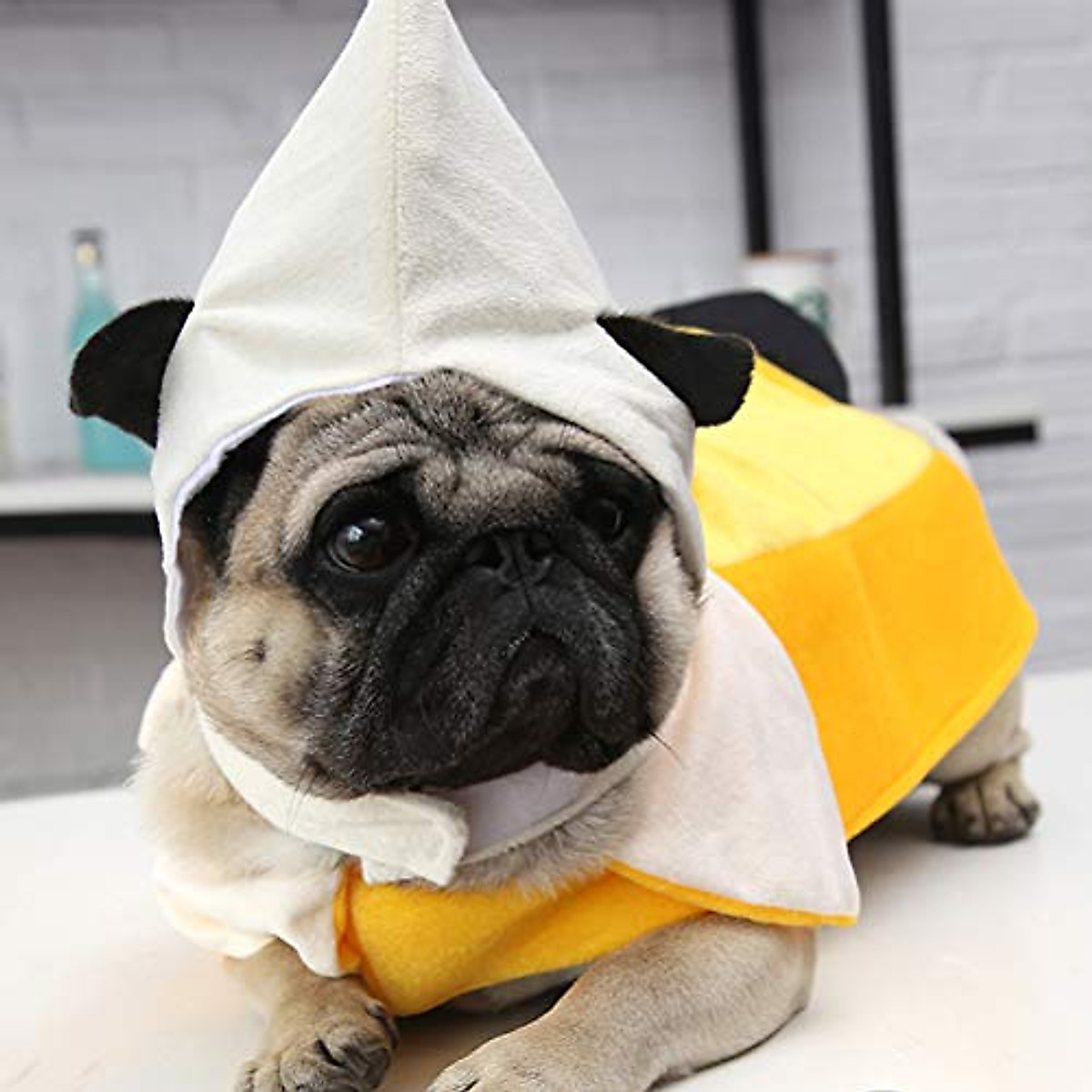 POPETPOP Banana Costume Roleplay Costume Pet Costume Halloween Banana Cosplay Funny Clothes for Puppy Dog for Party (S) Banana Costume Dog Coat