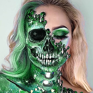 BowJian Green Eye Black Green Face Paint Stick Hunting Face Makeup Camo Face Body Paint Green Foundation Painted Eyes for SFX Clown Halloween Makeup Isplack Green Body Paint Eye Black Stick(Green)