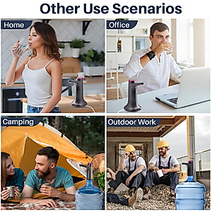 Water Dispenser, Rechargeable Wireless Water Pump with 2 Detachable Base for 5 Gallon Water Bottle or Desktop, Automatic Bedside Water Jug Dispenser