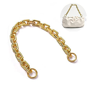 TOURDREAM Gold Heavy Chunky Bag Chain Metal Purse Handle Handbag Shoulder Strap Replacement Dumpling Cloud Pouch Chain (15.7 Inches, K-Gold)