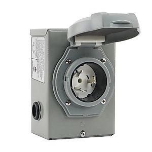 Luckyweld 50Amp Generator Power Inlet Box,125/250V, 12500W,NEMA SS 2-50P Generator Inlet Box,Waterproof, Outdoor Use