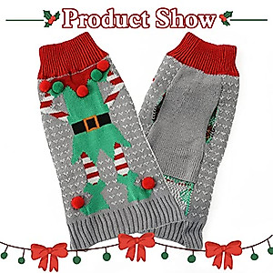Sheripet Dog Sweater Christmas, Red Warm Pet Winter Knitwear Warm Clothes, Christmas Dog Sweaters for Medium Dogs,Grey M