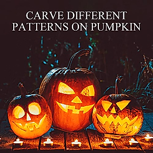 Ubitree Halloween Pumpkin Carving Kit, Jack-O-Lanterns 4pcs Professional Pumpkin Cutting Supplies Tools Stainless Steel Pumpkin Carving Knife Reusable Sturdy Carve Sculpt Set for Halloween Decoration