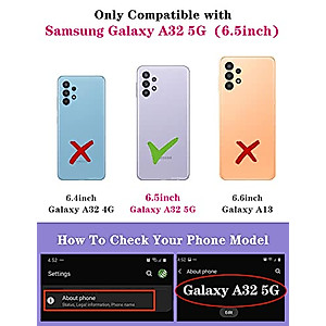 Goocrux (2in1 for Samsung Galaxy A32 5G Case Sun and Moon Women Girls Cute Stars Space Phone Cover with Slide Camera Cover+Ring Holder Fashion Golden Print Design Cases for Galaxy A 32 6.5''