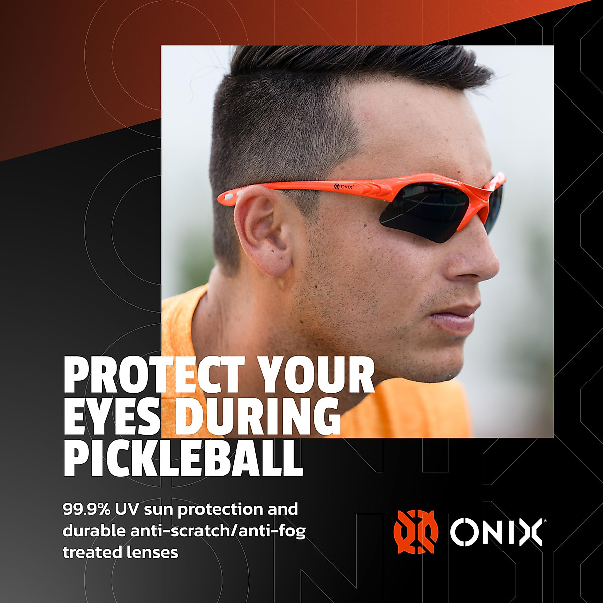 ONIX Pickleball Eagle Eyewear Sun Protection Non-Slip Nose Piece Modern and Lightweight Secure Design