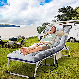 Barbella Heavy Duty Tanning Chair with Face Arm Hole, Folding Camping Cot Adjustable 5-Position Folding Chaise Lounge Chairs, Portable Layout Beach Chair for Outdoor Sunbathing Patio Pool Lawn Deck