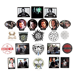Conquest Journals Supernatural Winchester Brothers Vinyl Stickers, Set of 60 Unique Stickers Including 5 Holograms, Waterproof and UV Resistant, Great for All Your Gadgets