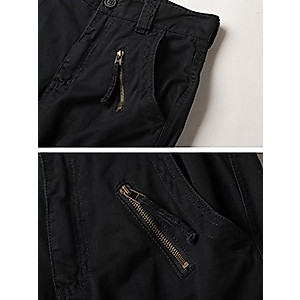 AKARMY Men's Casual Cargo Pants Military Army Camo Pants Combat Work Pants with 8 Pockets Black 34