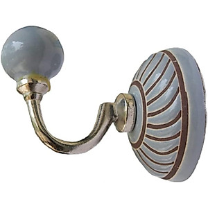 PARIJAT HANDICRAFT Hand Painted Multi Colored Ceramic Wall Hook Hanger Key Holder hat Clothes hangings Bathroom Hardware (Hanger-0107)