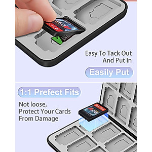 Ayochan for Nintendo Switch Game Case Black Card Cartridge Box Boys Teens Classic Game Storage with 24 Game Card Slots and 24 Micro SD Card Slots for Nintendo Switch/ Lite/ OLED Game Holder