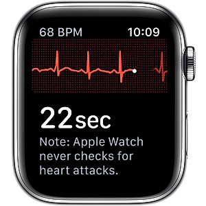 Apple Watch Series 4 (GPS + Cellular, 40MM) - Stainless Steel Case with White Sport Band (Renewed)