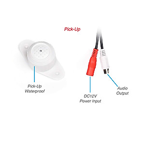 Tonton High Sensitive Weatherproof Preamp Microphone Audio Pickup Device Sound Voice Pickup Kit with 60 Feet Cable and Power Supply for CCTV Surveillance Camera System