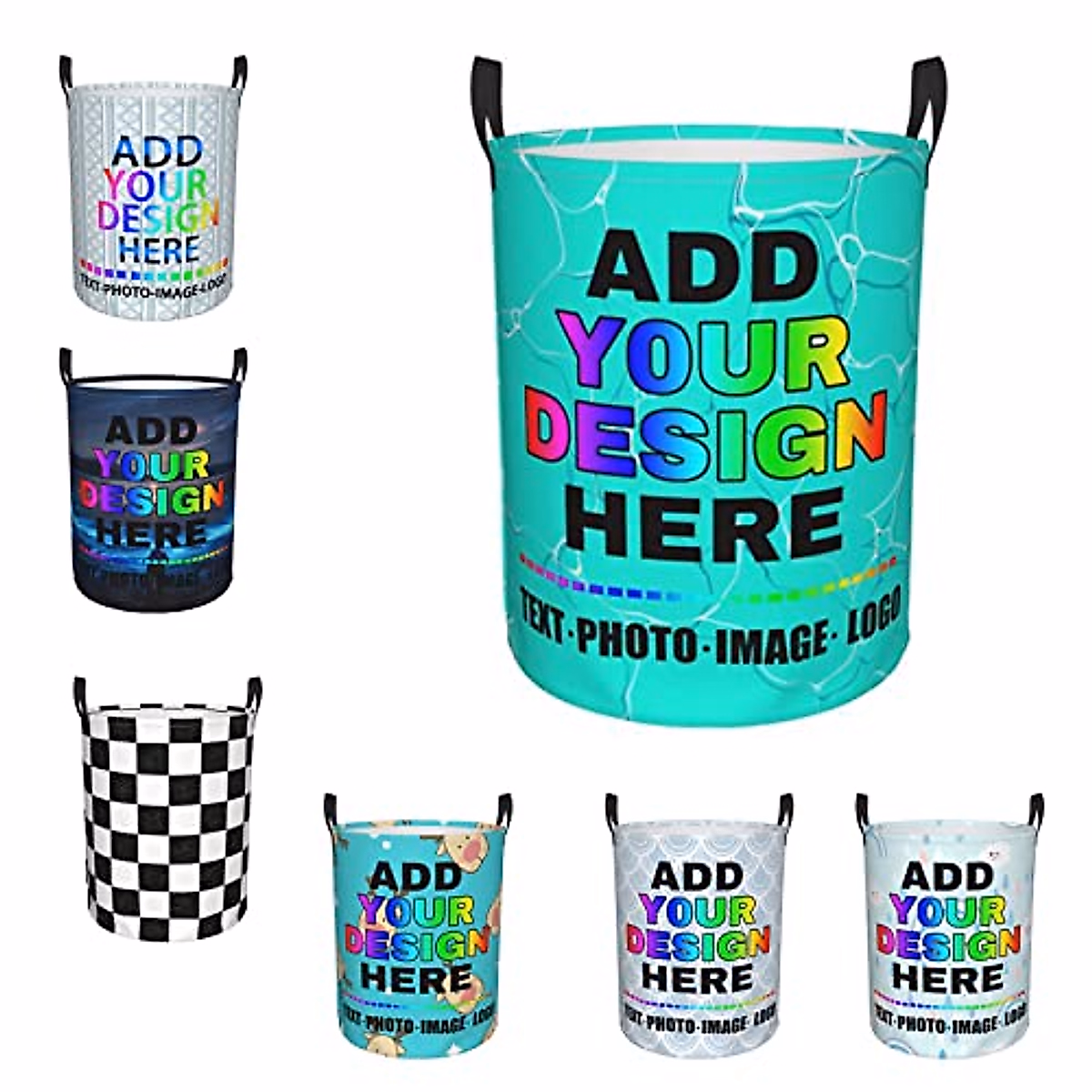 Custom Laundry Basket Personalized Laundry Basket Customized Laundry Basket with Photo/Text Collapsible Storage Basket Medium 19.6" x 15.7"