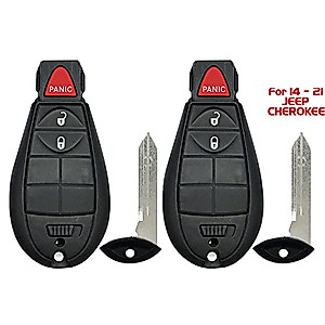 Lot of 2x New Replacement Keyless Remote Key Fob Compatible with & Fit For JEEP CHEROKEE 2014-2021