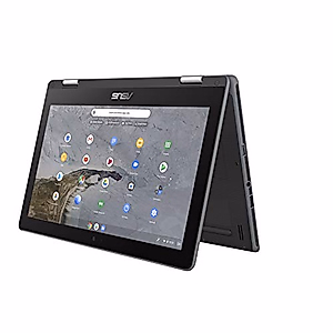 ASUS Chromebook Flip C214MA-YS02T 11.6” Ruggedized and Water Resistant Chromebook, 360 Touchscreen Convertible, Intel N4000, 4GB DDR4 RAM, 32GB Storage, Mil STD design, Chrome OS, Black