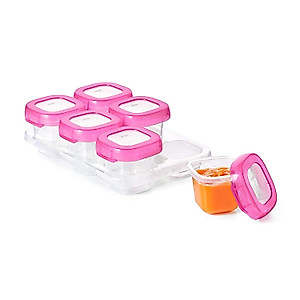 OXO Tot Baby Blocks Freezer Storage Containers, Pink, Set of 10