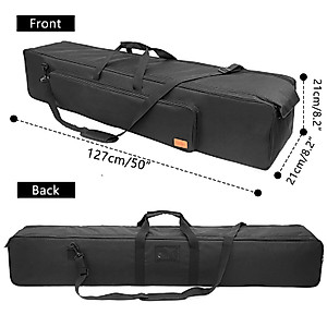 TORIBIO Tripod Case Bag 50"x8.2"x8.2"/127x21x21cm with Padded Water-resistant Heavy-Duty Multi-Function Tripod Carrying Case with Strap,Suit for Lights, Speakers, Cameras, Booms, Microphone Stands