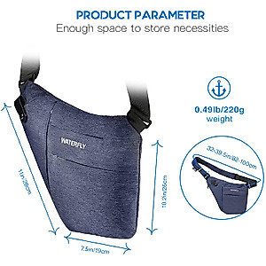 WATERFLY Sling Crossbody Chest Bag: Slim Anti-Theft Cross Body Bag Over Shoulder Backpack Stealth Side Pack Man Woman