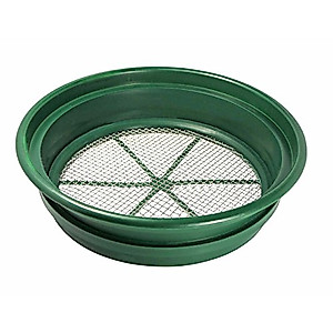 SE 13 1/4 Inch Stackable Classifier Gold Prospecting Pan - 1/4 Inch Stainless Steel Mesh Sifting Pan, Green