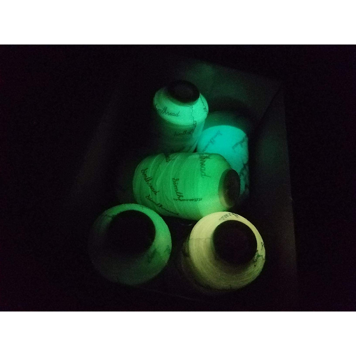Simthread Glow in The Dark thread, Polyester Embroidery Thread, 5 Spools 550 yards each, for Home Embroidery and Sewing Machine