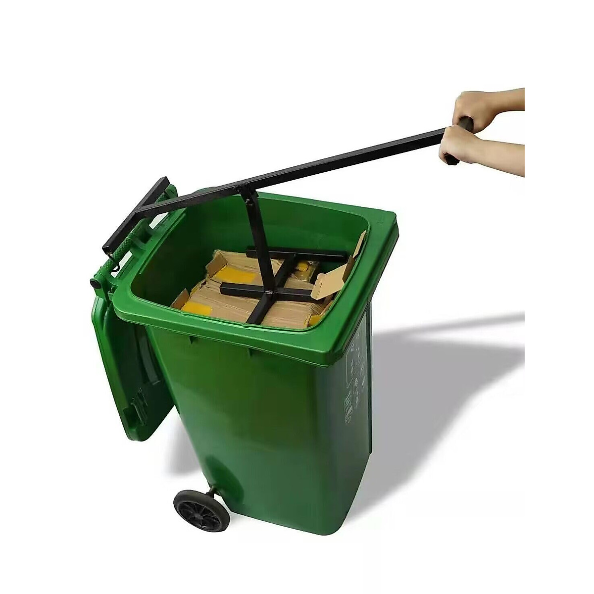 CharaVector Touchless Manual Trash Compactor, Compacting Trash Can, Trash Bin Compactor, Crushing Recycling Tool