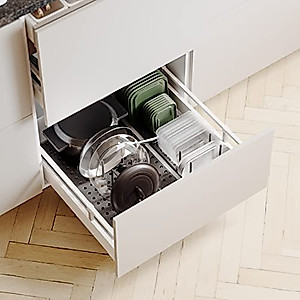 Umbra Peggy Kitchen Cupboard, Shelf and Drawer Organizer Tray - Adjustable Storage System For Food Containers, Cookware, Serveware, Utensils and More (Set of 2)