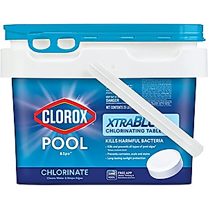 CLOROX Pool&Spa XtraBlue 3” Chlorinating Tablets, Kills Bacteria & Stops Algae, 25 LB
