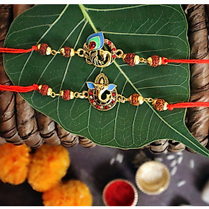 TIED RIBBONS Set of 2 Bhai Dooj Rakhi for Brother with Gift Set | Rakhi for Bhaiya | Mini Card | Tikka Bhai Dooj - Raksha bandhan Rakhi Bracelet for Brother Rakhi 2 Set | Bhai Dooj Roli Rakhi Thread