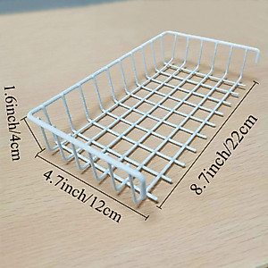 GBYAN Wire Grid Wall Shelf Baskets White Hanging Flower Pot Display Metal for Grid Panel, 2 Pack