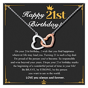 UNGENT THEM 21st Birthday Gifts for Her 21 Years Old Birthday Gifts Ideas Necklace 21st Birthday Decorations for Her Daughter Women