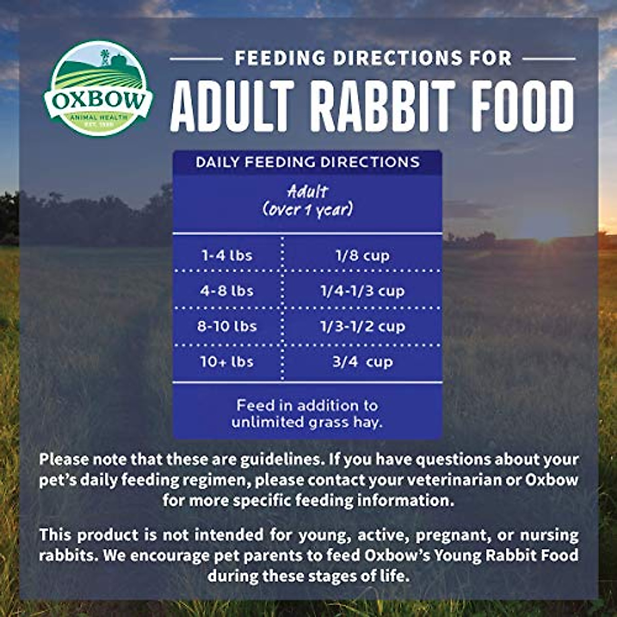 Oxbow Animal Health Garden Select Adult Rabbit Food, Garden-Inspired Recipe for Adult Rabbits, No Soy or Wheat, Non-GMO, Made in The USA, 8 Pound Bag