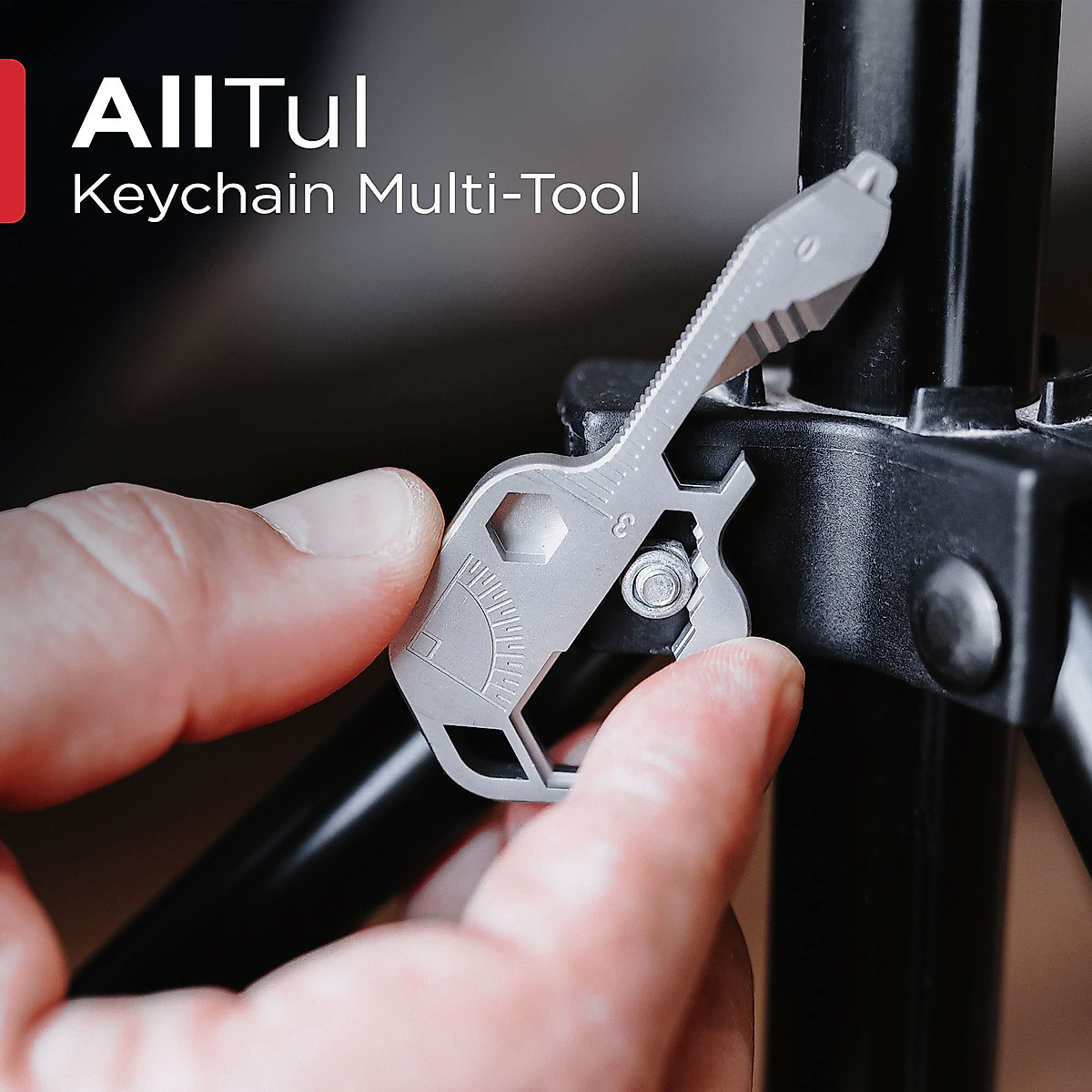 KeySmart Keychain Multitool - Bottle Opener Keychain TSA Approved, 16-in-1 Multifunction Key Shaped Pocket Multi-Tool, Keychain for Men Gift - AllTul Ghost