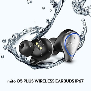 True TWS Stereo Wireless Earbuds 05 Plus by MIFO,APT-X Bluetooth 5.0 Wireless Sport Headphones with 2600mAh Charging Case,CVC6.0 Deep Bass Wireless Earphones Bulit-in Mic Headset, One-Step Pairing
