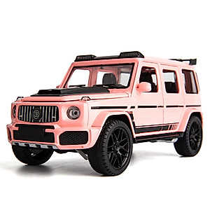 WAKAKAC Model Car 1/22 Scale Benz G800 Alloy Collectible Pull Back Toy Vehicle with Light and Sound Door Can Be Open Toy Car for Boys Adults Gift(Pink)
