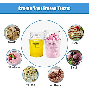 Containers Replacement for Ninja Creami Pints and Lids 4 Pack, Ninja Creami Deluxe NC501 NC500 Series Ice Cream Makers Containers, Reusable Creami Pint Containers with Leak Proof Lids, Dishwasher Safe