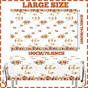 HAKOTI 3Pieces Fall in Love Bridal Shower Decorations Tablecloth, Fall in Love Decorations Tablecloth, Fall in Love Table Cover for Fall Bridal Shower Decorations Fall Engagement Party Decorations