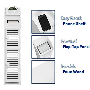 DECOMIL - Small Bathroom Storage Cabinet, Bathroom Storage Organizer |Storage Shelf, Slim, Toilet Paper Organizer, Towel Storage,ONE Door Model