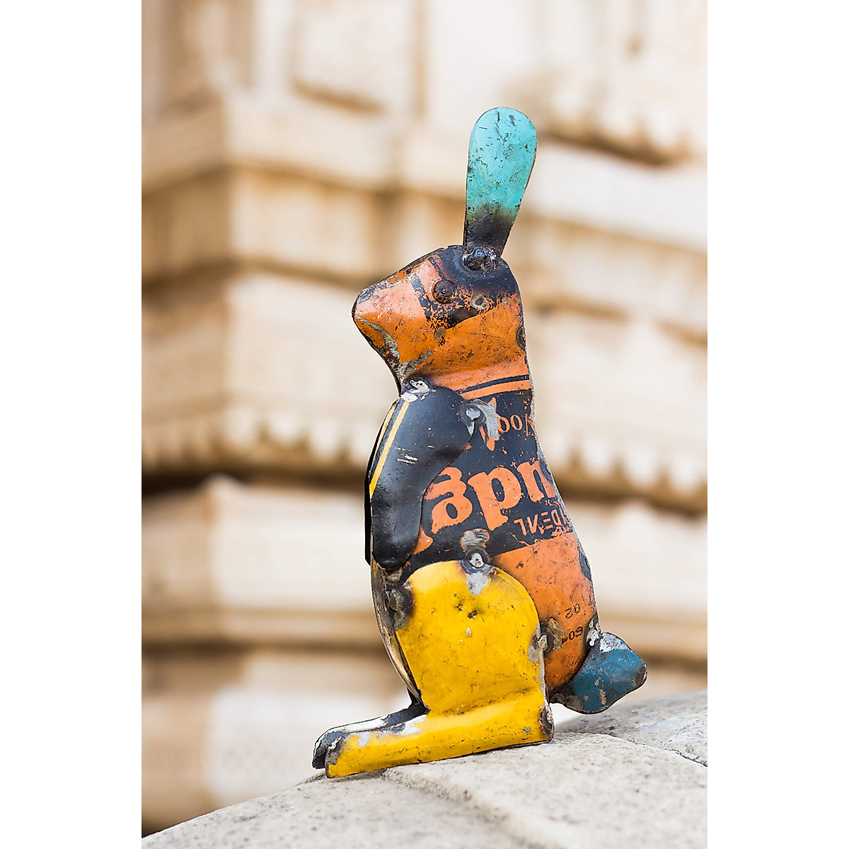 De Kulture Handcrafted Recycled Iron Bunny Decorative Collectible Figurine Showpiece Beautify Home Office Easter Décor| Ideal for Garden Balcony Terrace Decoration, 5x1.5x9 (LWH) Inches